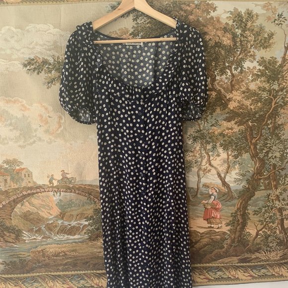 Reformation | Dresses | Barely Worn Reformation Blue Floral Dress ...